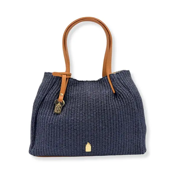 FRANCHETTI BOND Petra Italian Raffia Navy - Blue