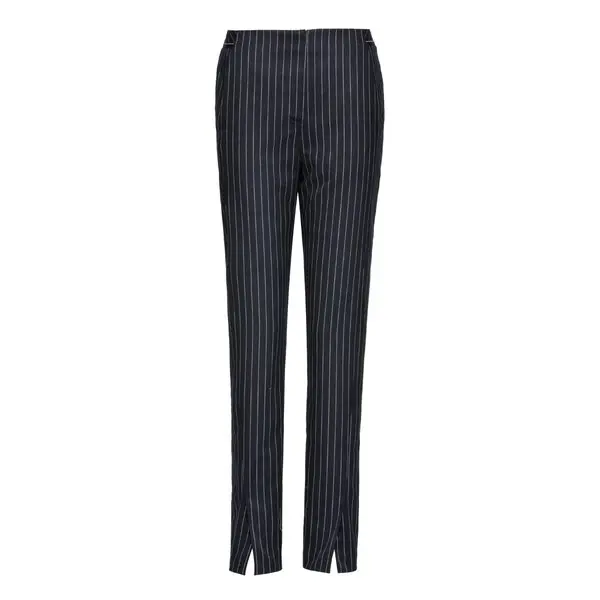 SMART AND JOY Stripes Cigarette Pant - Blue