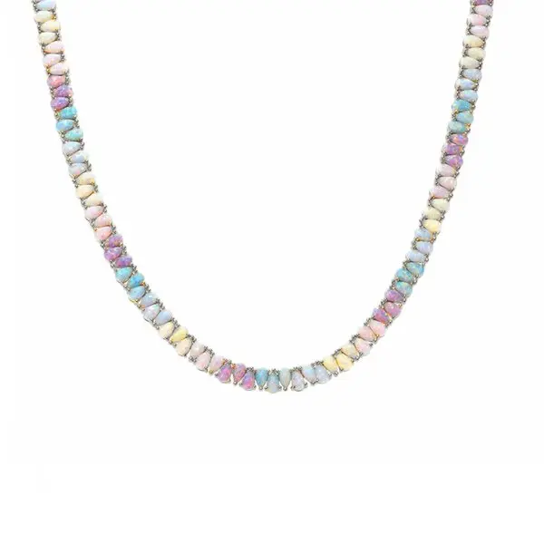 LA KAISER Opal Dancing Dreams Tennis Necklace - Silver