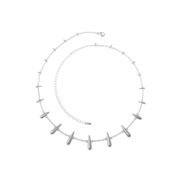 LUCY QUARTERMAINE Sterling Long Shard Station Necklace - Silver