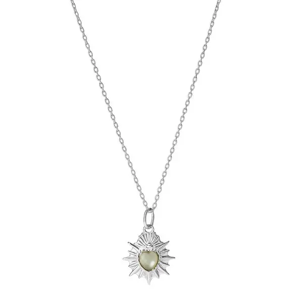 FV JEWELLERY La Stèle Mother Of Pearl And Silver Heart Necklace - White