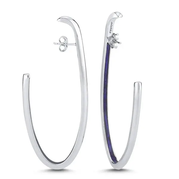 Mishka Flow Hoop Earrings - Silver