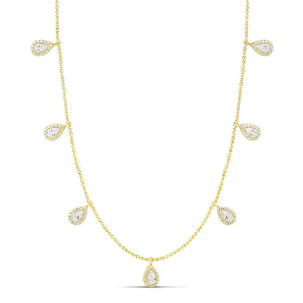 SHYMI Multi Pear Shape Drop Necklace - Gold