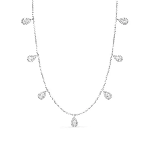 SHYMI Multi Pear Shape Drop Necklace - Silver