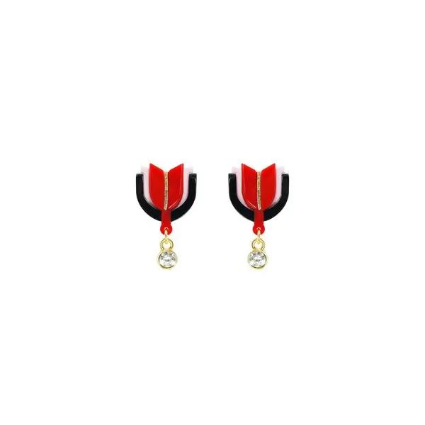 GISSA BICALHO Acrylic Handmade Earring S Alamanda - Red