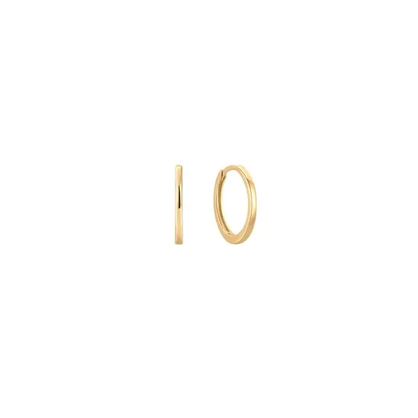 VANCHI 14k Recycled Solid Yellow Plain Huggie Earring - Gold