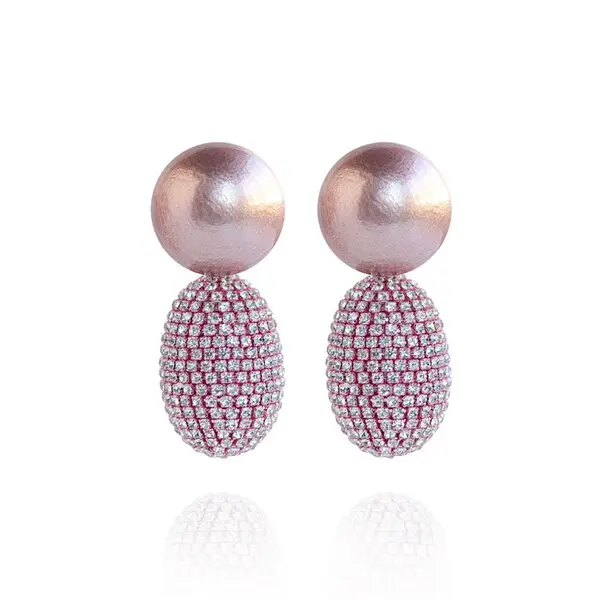 SAULE LABEL Selena Clip-on Earrings In Ashen Rose - Pink