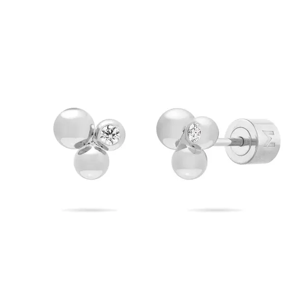 MEULIEN Bubble Cluster Stud Earrings - Silver