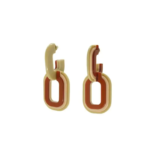 GISSA BICALHO Neutrals Acrylic Handmade Earring Elos Layer/ Topaz - Yellow