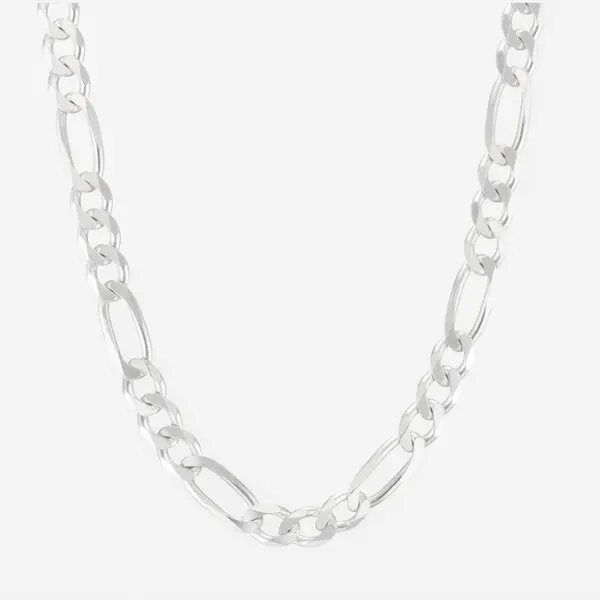 7879 Figaro Chain Necklace - Silver