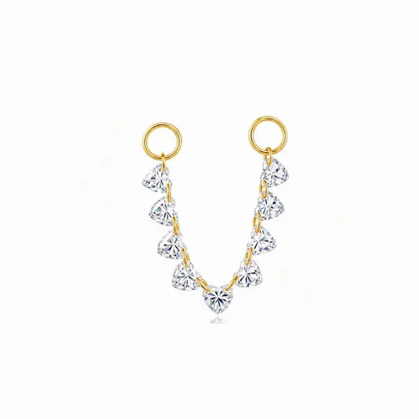 LTM & CO.™ 18k Yellow Gold Heart-cut Diamond Connecting Charm