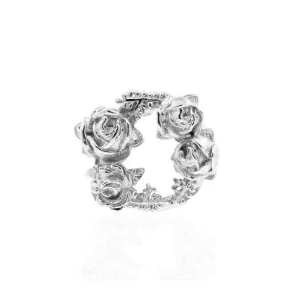 LEE RENEE Rose Halo Lapel Pin - Silver