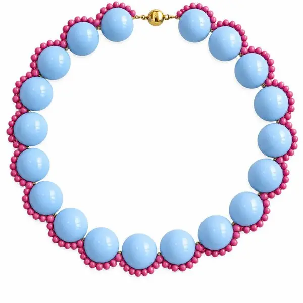 EYECONIC BY SAMAR AJRAM Blue / Red Vivian Blue Beaded Necklace - Blue/red