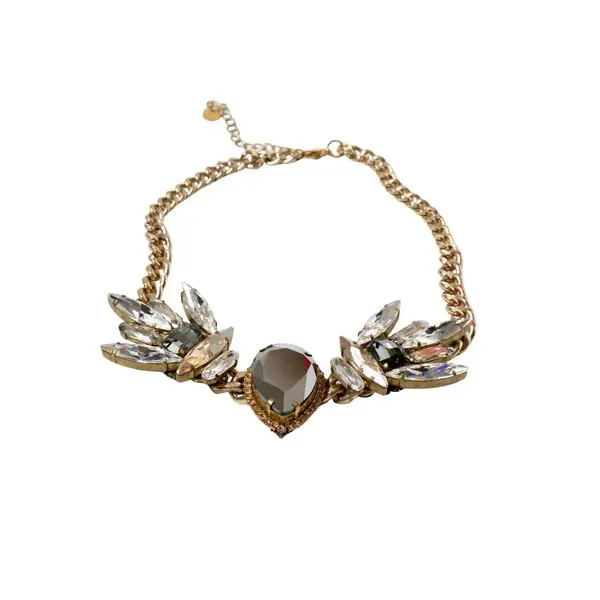 ISKRA Crystal Wings Necklace - Gold