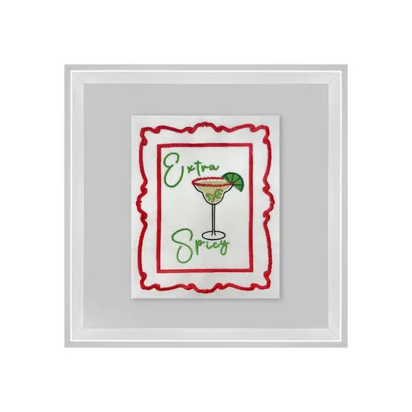 LILLY LOVES Extra Spicy Embroide Wall Art - Red
