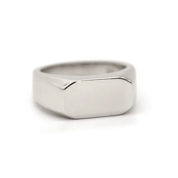 VICSTONENYC FINE JEWELRY Minimalist Bold Signet Ring For - Silver