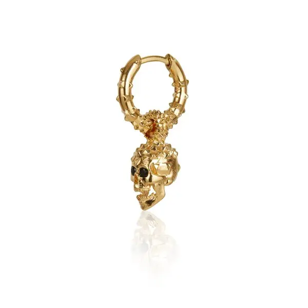KASUN LONDON Skull Hoop Earrings - Gold