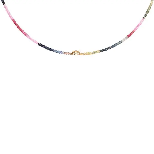 KARMA AND LUCK Protection & Wisdom Multi Sapphire Evil Eye Necklace