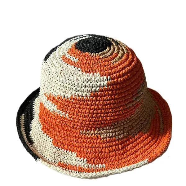 SPRINGMOONATELIER Rainbow Raffia Hats - Orange