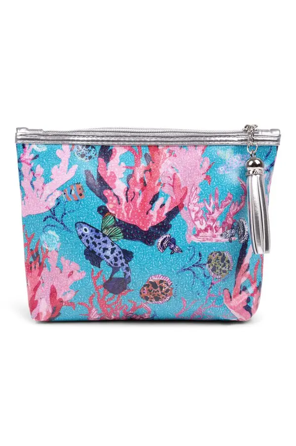 JESSICA RUSSELL FLINT Classic Make-up Bag Underwater Coral - Green
