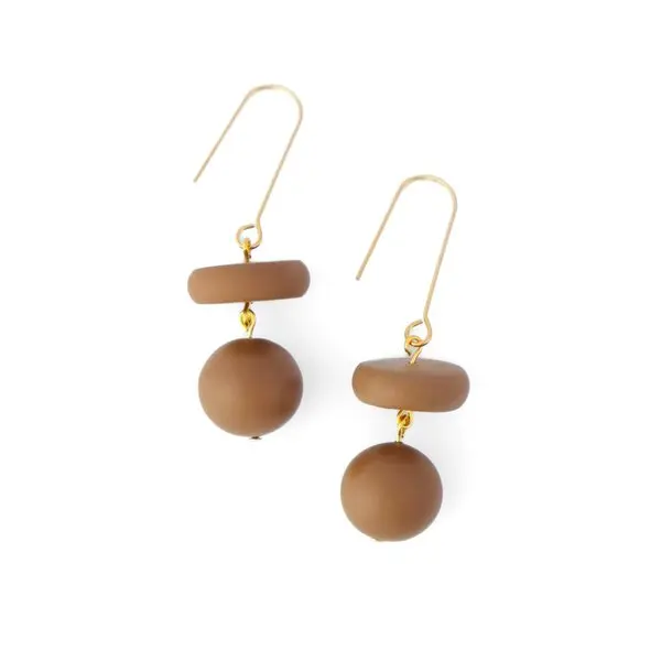BY CHAVELLI Bead Dangle Earrings In Mocha - Brown
