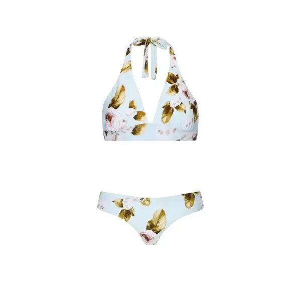 AGUACLARA Missy Halter Top Hipster Bottom Les Jardins - Blue