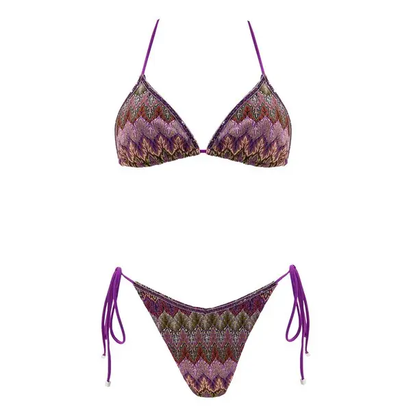 AULALA PARIS Nocturnal Sky Triangle Broderie Bikini - Purple