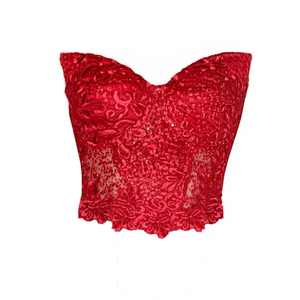ANGELIKA JOZEFCZYK Orchidea Lace Corset Top - Red