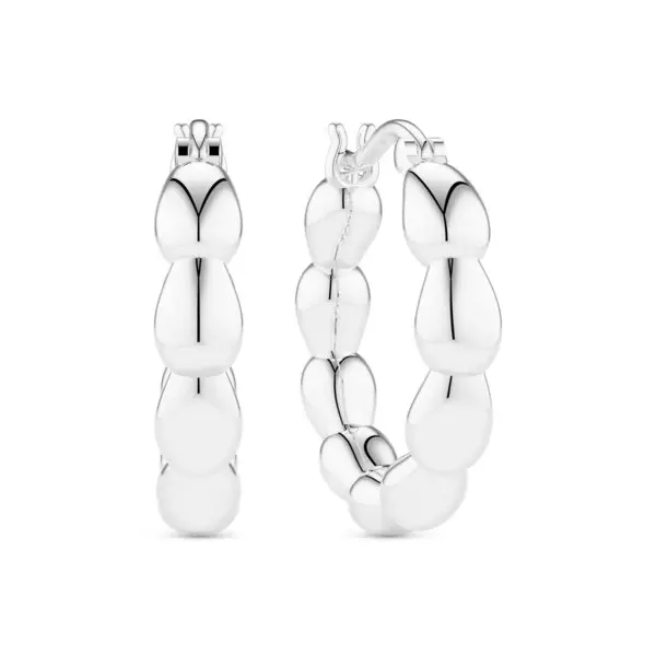SIF JAKOBS JEWELLERY Earrings Goccia Cerchi Pianura Medio - Silver
