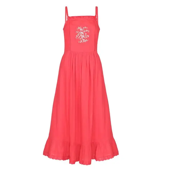 EM & SHI Rose Strap Dress - Red