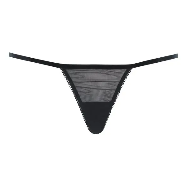 BELLE ET BON BON Bisoux Leatherette Rose Thong - Black