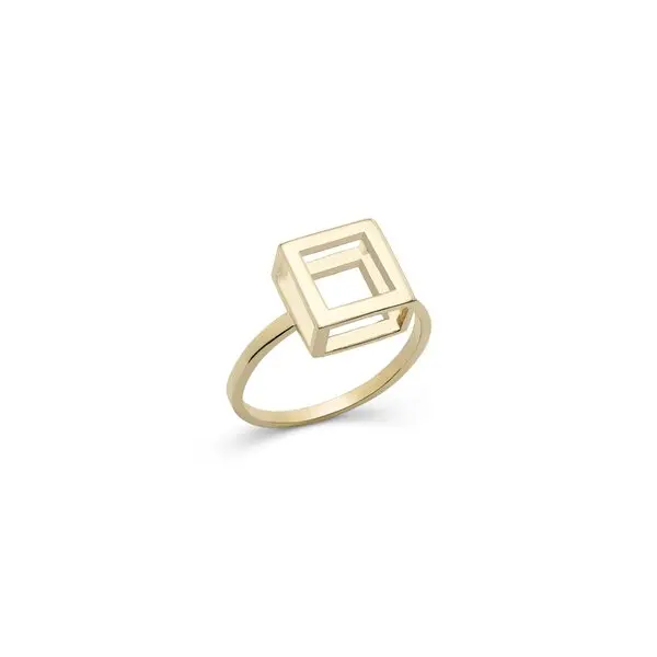 SHEIDA FARROKHI Gold / Yellow Square Ring Solid Yellow Gold - Gold/yellow