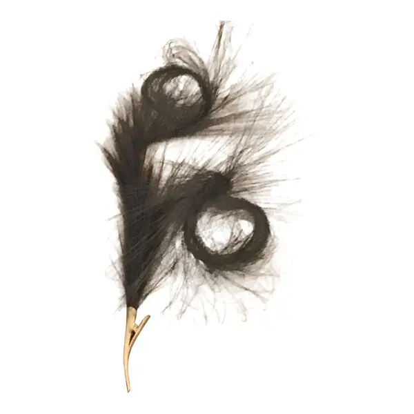 ROMER MILLINERY Faux Feather Clip With Dramatic Curls - Blue