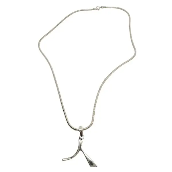 TG-JEWELLERY BY TAMARA GERVASIO Silver / Black Kanji Person Japanese Symbol Pendant Necklace – Sterling Silver Snake Chain - Silver/black