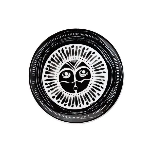 Mojjere Fine Porcelain Dessert Plate Black & White Design - Black/white