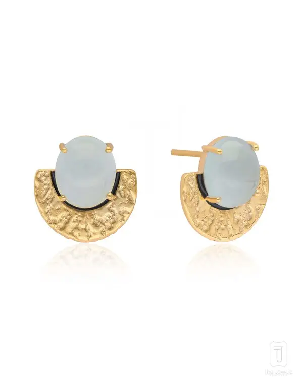 THE JEWELZ Black / Silver / Yellow Aqua Noir' Aquamarine Earrings - Black/silver/yellow