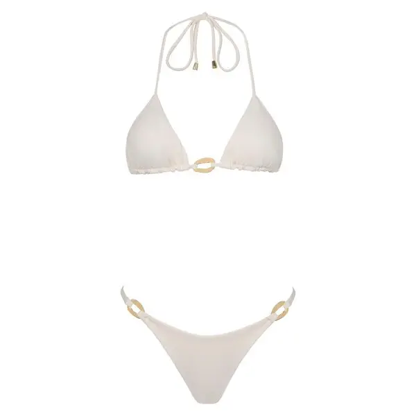 ACUARELA BRAND Capri Triangle Bikini Set Off - White