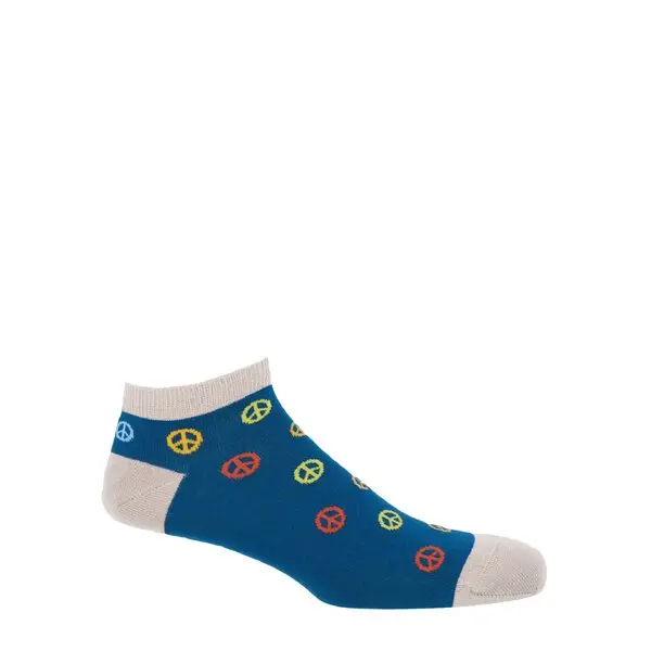 PEPER HAROW - MADE IN ENGLAND Peace Trainer Socks - Blue