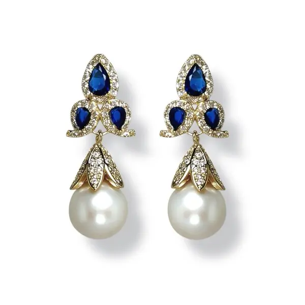 NINEMOO Royal Iris Natural Pearl Earrings - Blue