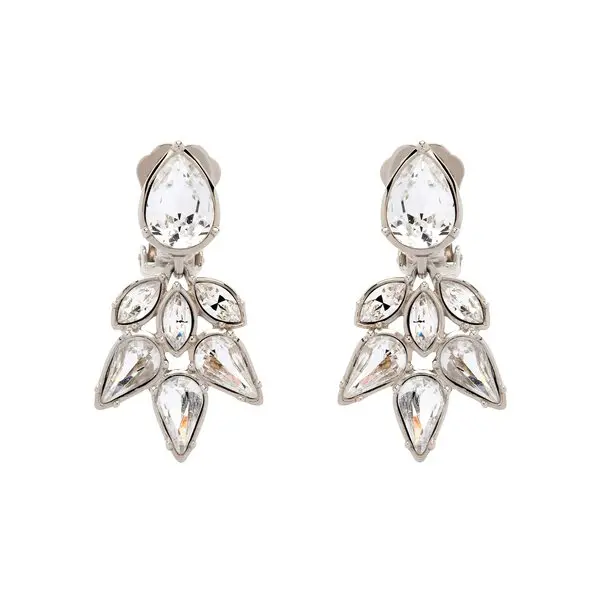 EMMA HOLLAND JEWELLERY Platinum & Crystal Chandelier Clip Earrings - Silver