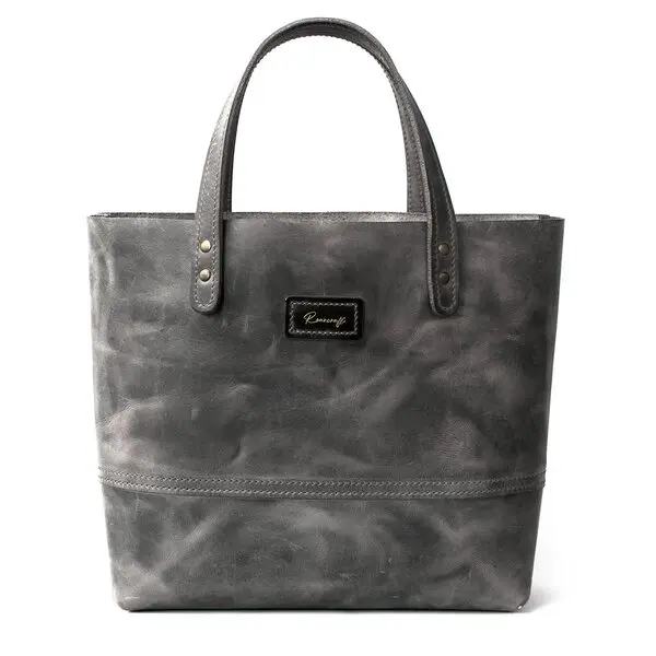 ROARCRAFT Leather Tote Bag - Grey