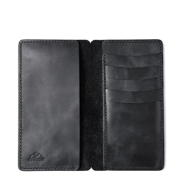 ROARCRAFT Iphone Leather Wallet Case Tripolis Coal - Grey