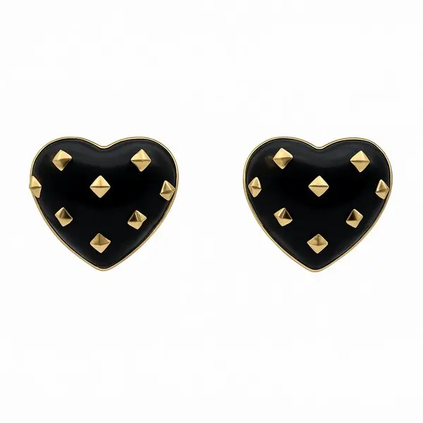MICHAEL NASH JEWELRY Cosette Heart Resin Stud Earrings - Black