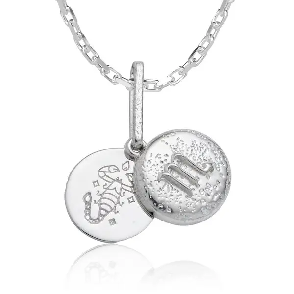 CARTOGRAPHY Scorpio Zodiac Locket Necklace In Sterling - Silver