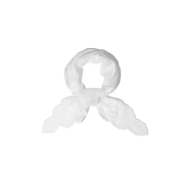 Saachi Embroidered Lace Bandana - White