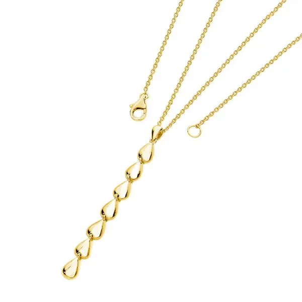 LUCY QUARTERMAINE Long Tear Drop Pendant In Vermeil - Gold