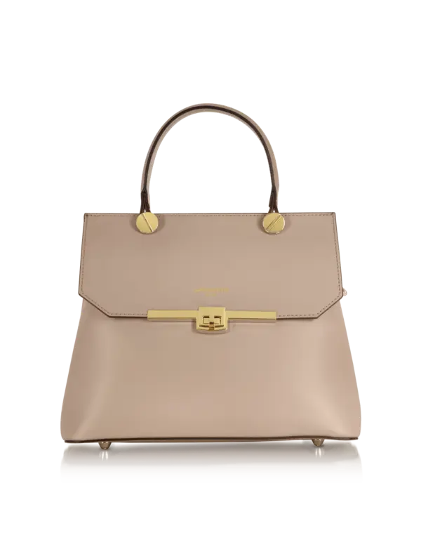 LE PARMENTIER Neutrals Atlanta Top Handle Satchel Bag W/shoulder Strap Neutral - Black/yellow