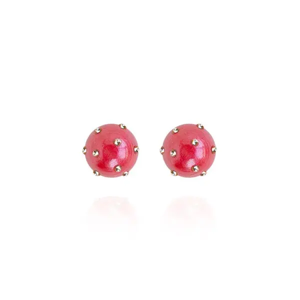 SAULE LABEL Gaia Jet Petite Earrings In Coral Sunset - Yellow