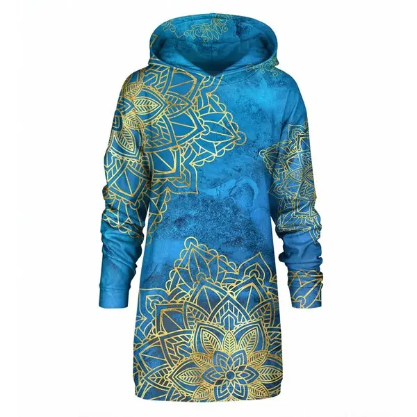 ALOHA FROM DEER Gold Boho Oversize Hoodie Dress