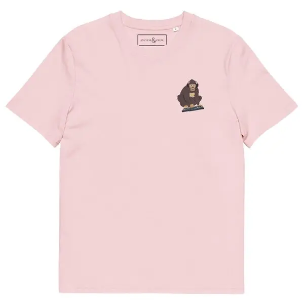 ANCHOR & CREW Organic Cotton Dj Monkey T-shirt - Pink